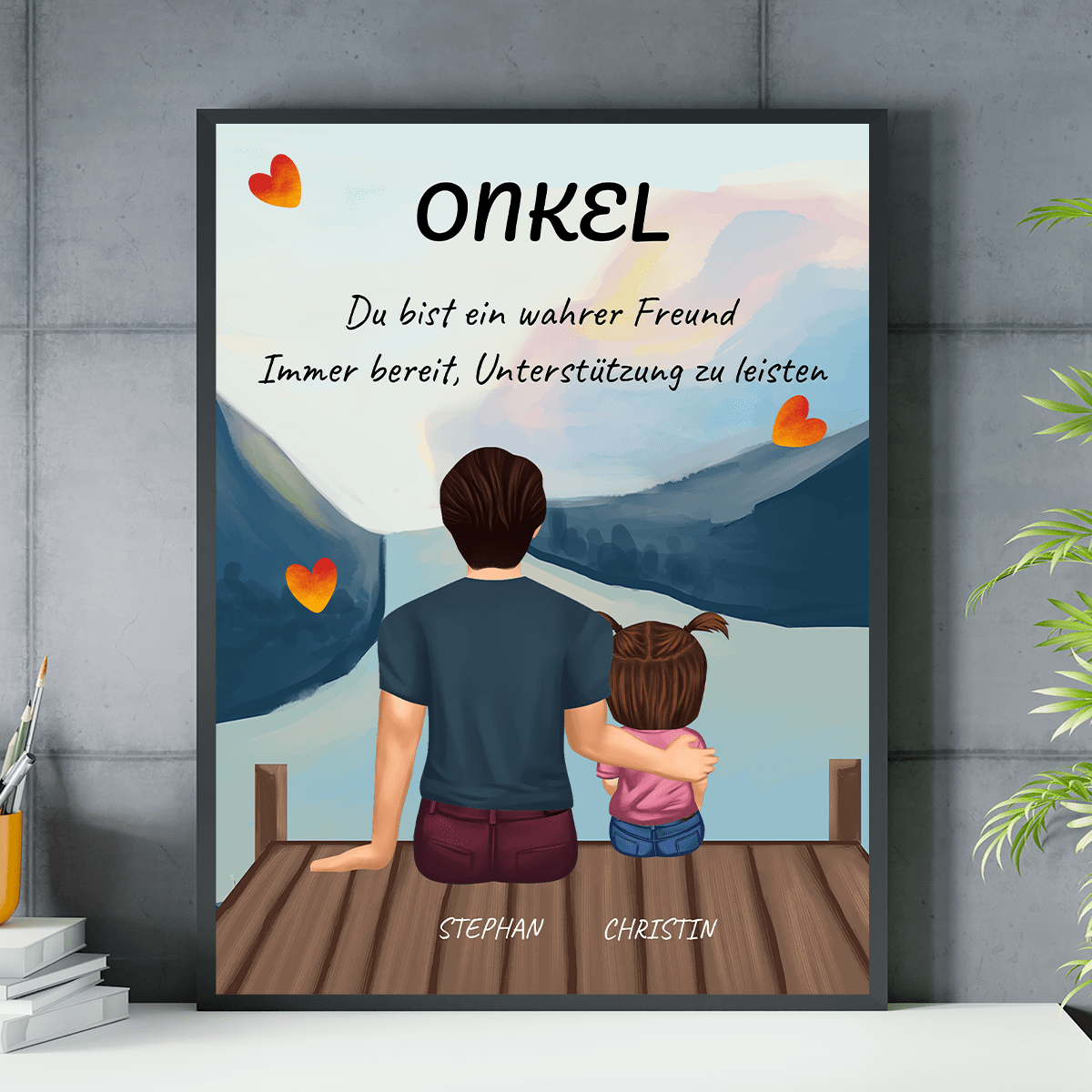 Der beste Onkel - Poster, personalisiertes Geschenk für Onkel – Adamell.de