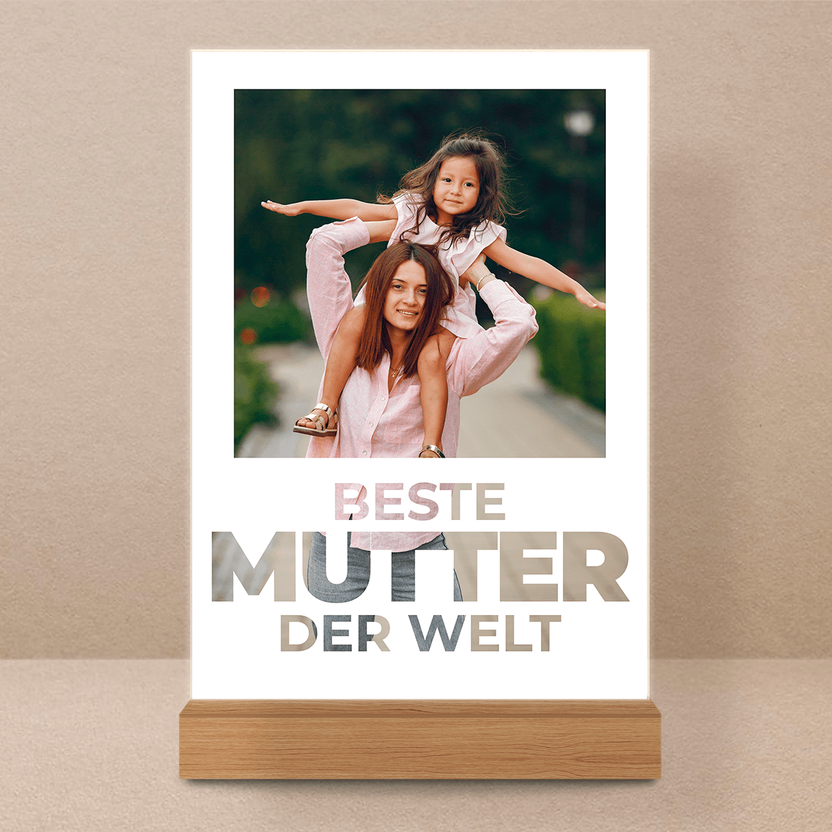 Beste Mutti + Foto - Druck auf Glas, personalisiertes Geschenk