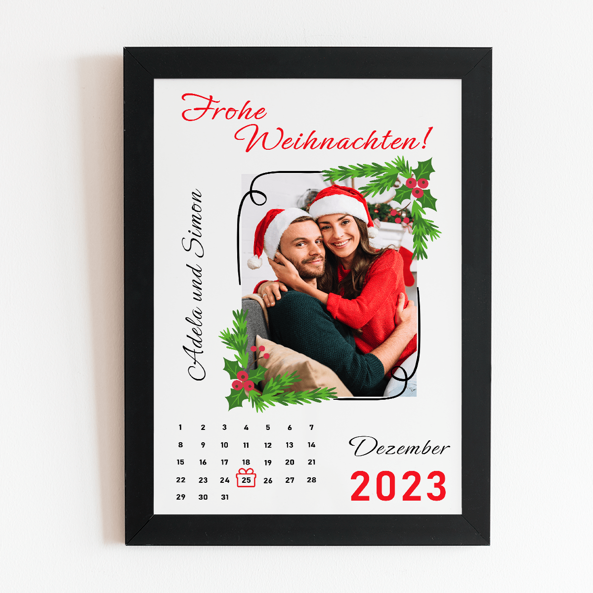 Kalender für Paare - Druck auf Glas, personalisiertes Geschenk